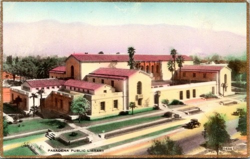 Postcard Pasadena Public Library Pasadena Cal 1946 | eBay