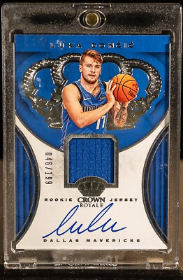 LUKA DONCIC 2018 Panini Crown Royale RPA RC Rookie Jersey Patch Auto 46 ...