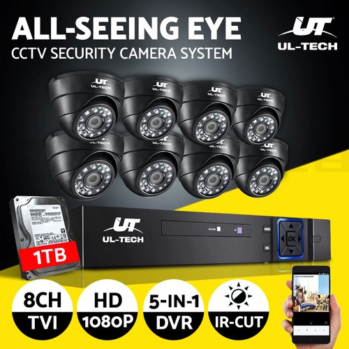 UL-tech CCTV Camera Home Security System 8CH DVR 1080P 1TB IP Day Night ...