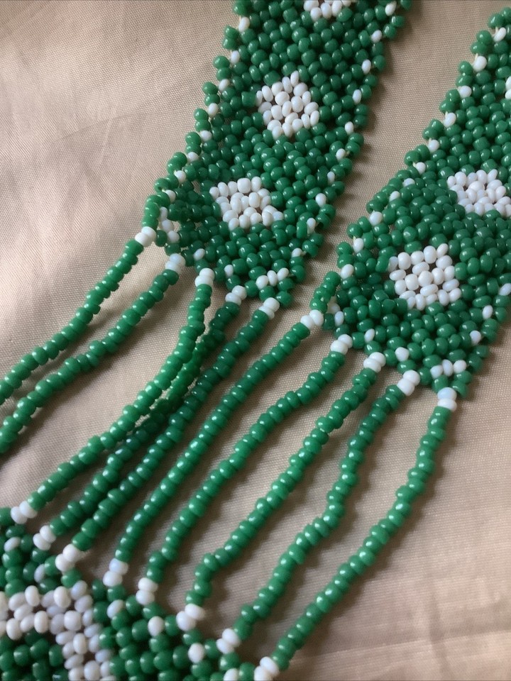 Gorgeous Vintage Native American Indian Seed Beadwork Necklace Hand ...