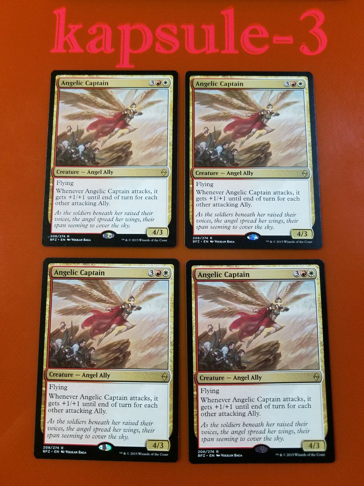 4x Angelic Captain | Battle for Zendikar | MTG Magic Cards | eBay