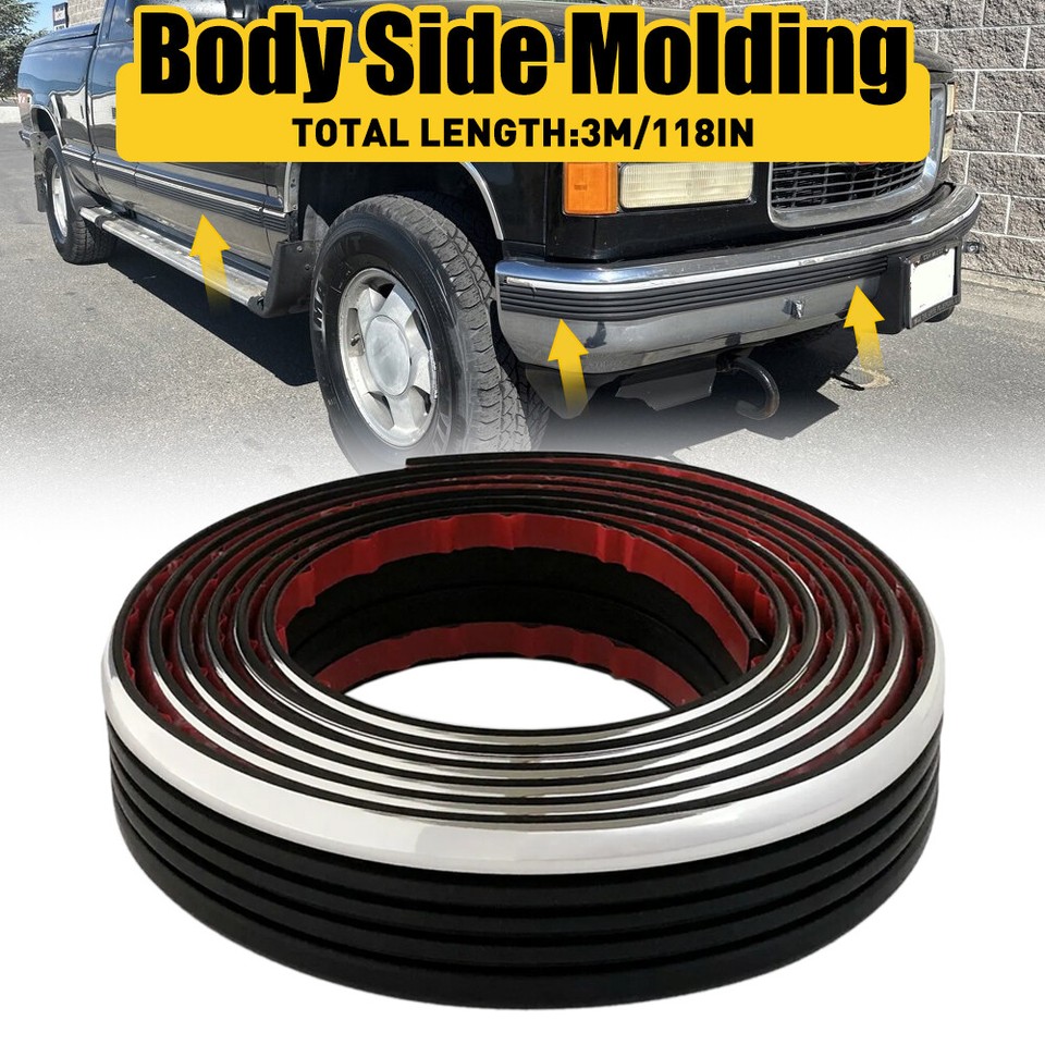 Black FOR 88 98 Chevy GMC Body Side Molding Sport Truck 454 SS Tahoe ...