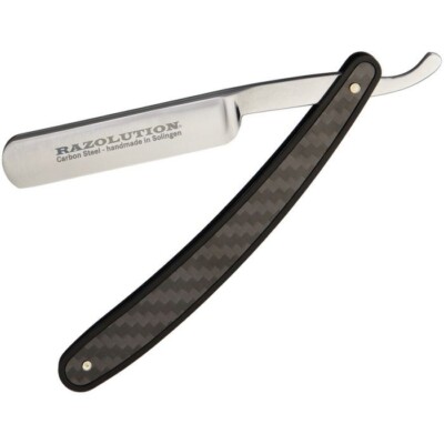 Razolution Straight Razor 4" Carbon Steel Blade Aluminum w/ Carbon ...