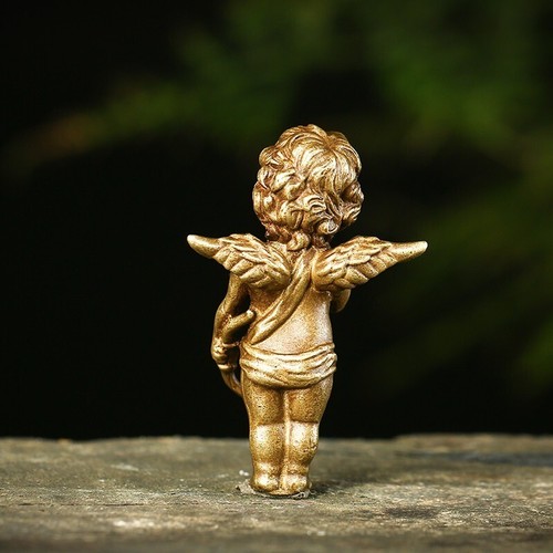 Solid Brass Cupid Figurine God of Love Angel Statue Tea Pet Ornament ...