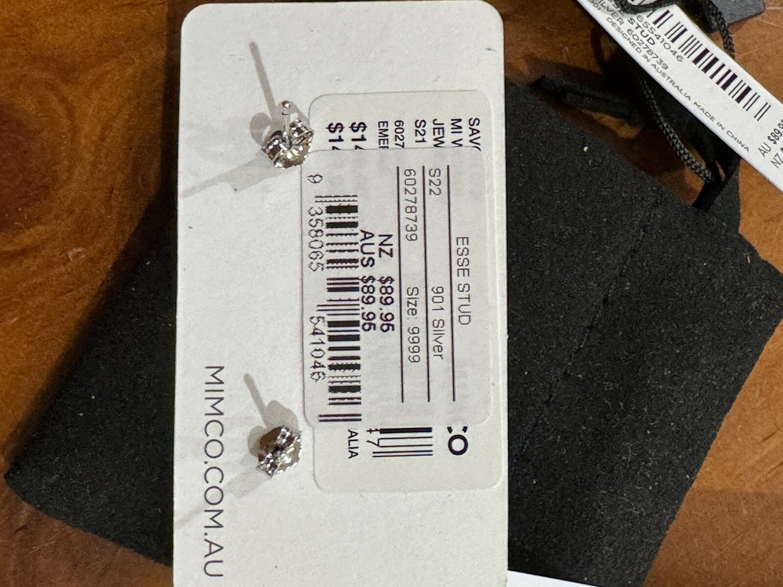 Mimco Esse Stud Earrings in Sterling Silver 925, Brand New with Tags | eBay