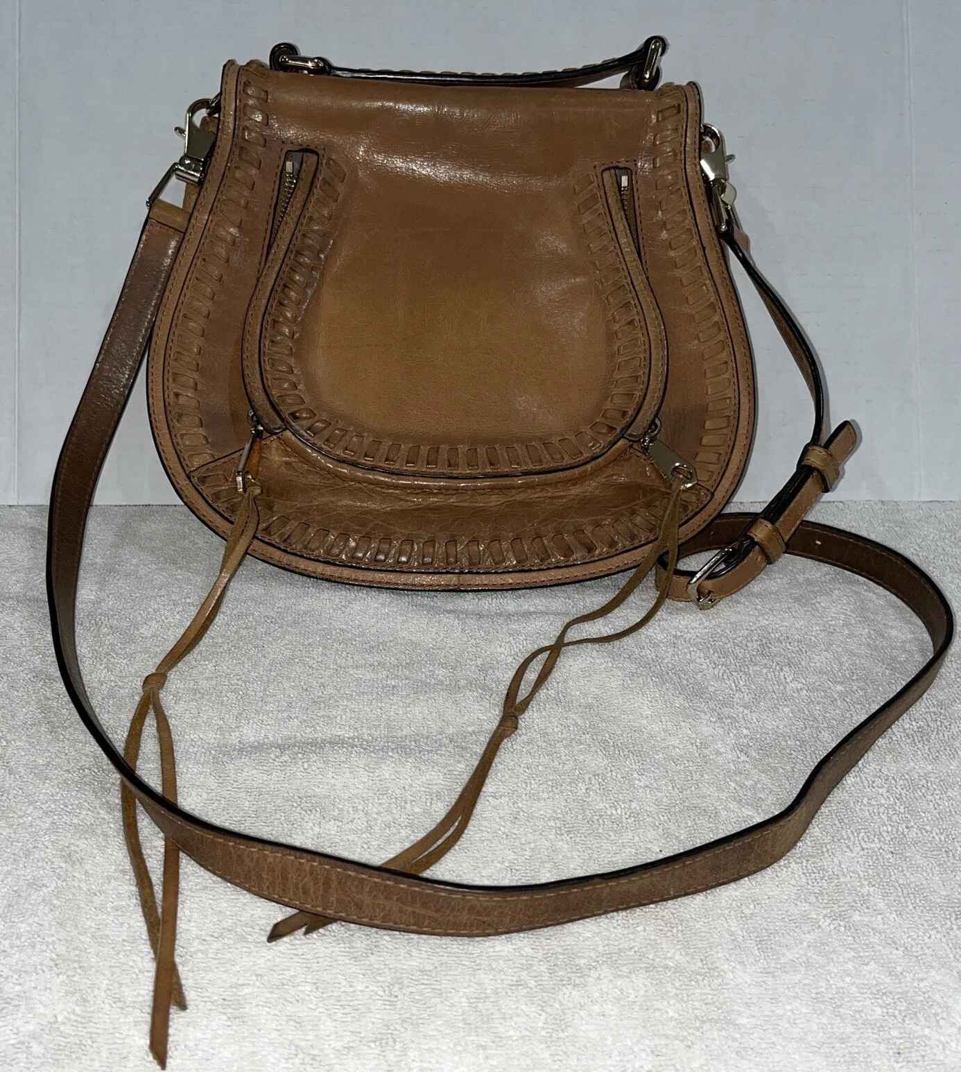 Rebecca Minkoff Tan Leather Shoulder Handbag Purse Stamped 1974222 ...