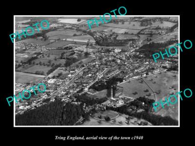 OLD 6 X 4 HISTORIC PHOTO OF TRING ENGLAND AERIAL VIEW OF THE TOWN c1940 ...