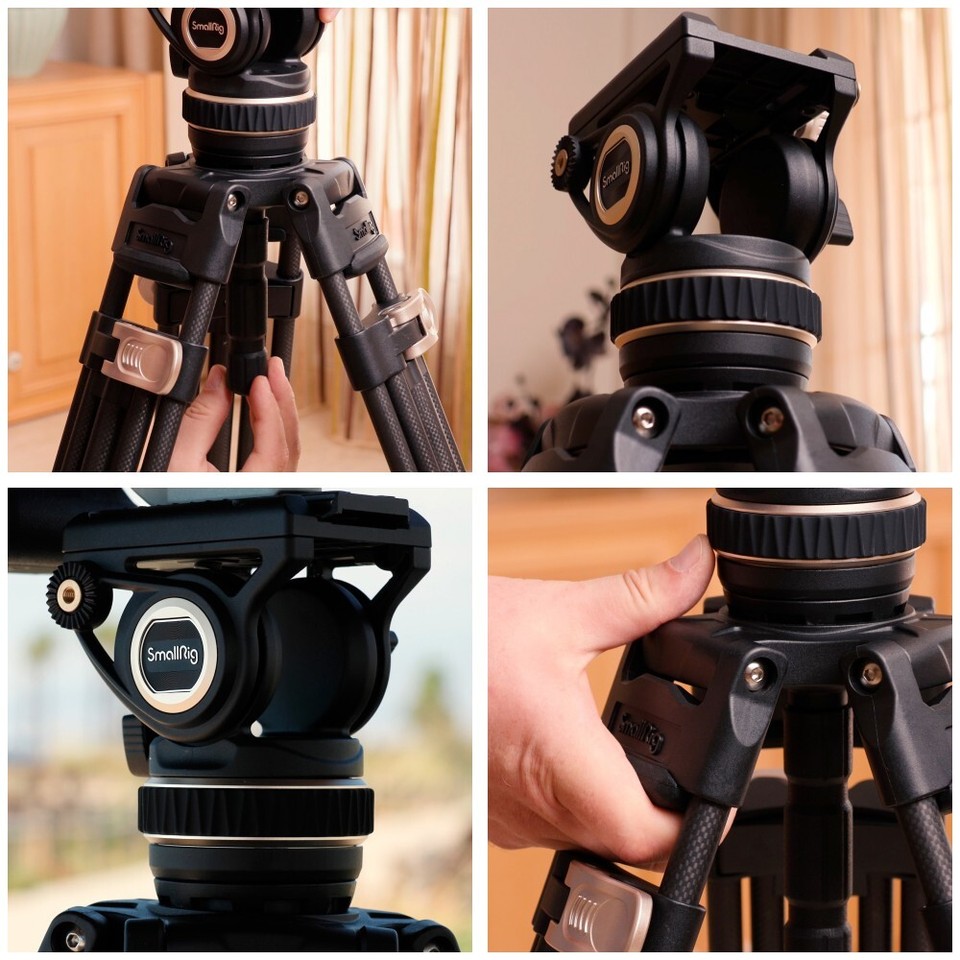 SmallRig AD-100 78" Video Tripod W/ One-Step Locking,Carbon Fiber ...