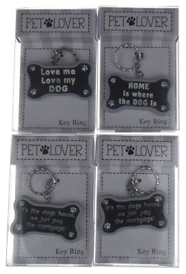 Dog Pet Lover Lot 4 Key Chains Bone Shape Paw Print Love House Home ...