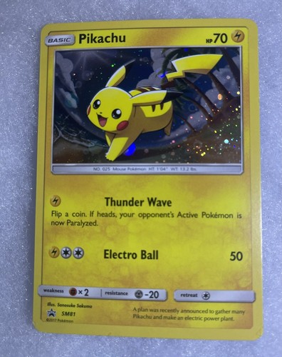GALAXY HOLO Pikachu SM81 Pokemon Black Star Promo Holographic Foil Rare ...