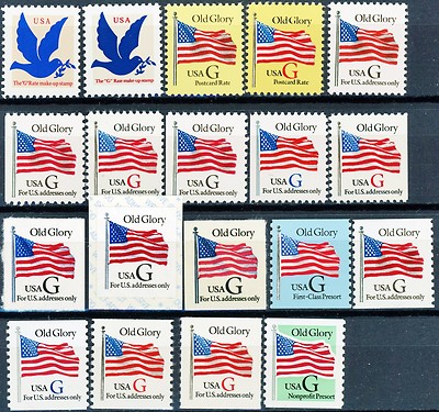 G Rate Series Complete Set of ALL 19 Different MNH Stamps Scott's 2877 ...