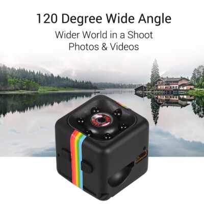 1080P HD Mini Cube Camera IR Night Vision 120° Wide Angle 32GB Extended ...