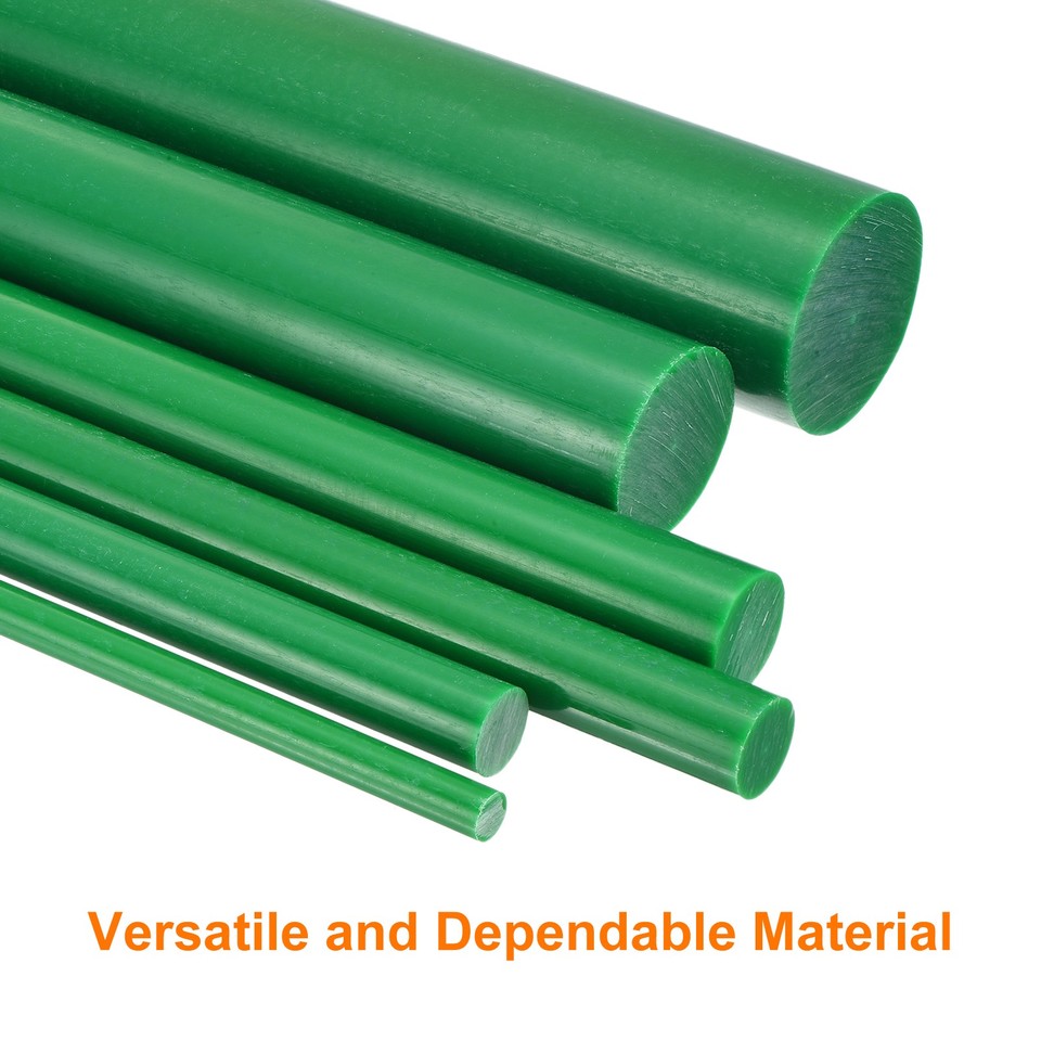 10 Pcs Green Plastic Rods 18 x 500mm ABS Round Stick Solid Bar DIY ...