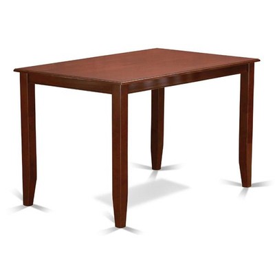 Counter Height Rectangular Table, Mahogany Finish, Sturdy Solid Wood ...