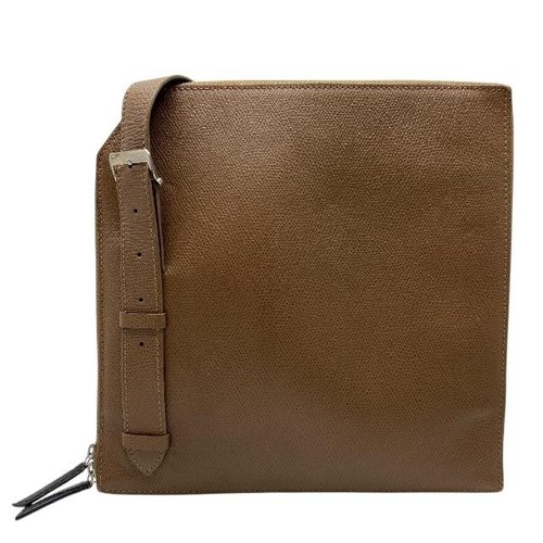 Camille Fournet Forne Shoulder Bag Crossbody Round Zipper Leather Brown ...