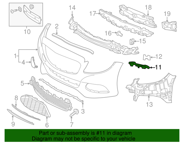 Genuine Mercedes-Benz Front Bumper Side Bracket Right OE 2058850921 for ...