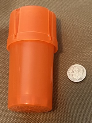 Tobacco stash storage container jar with built-in grinder. Orange. | eBay
