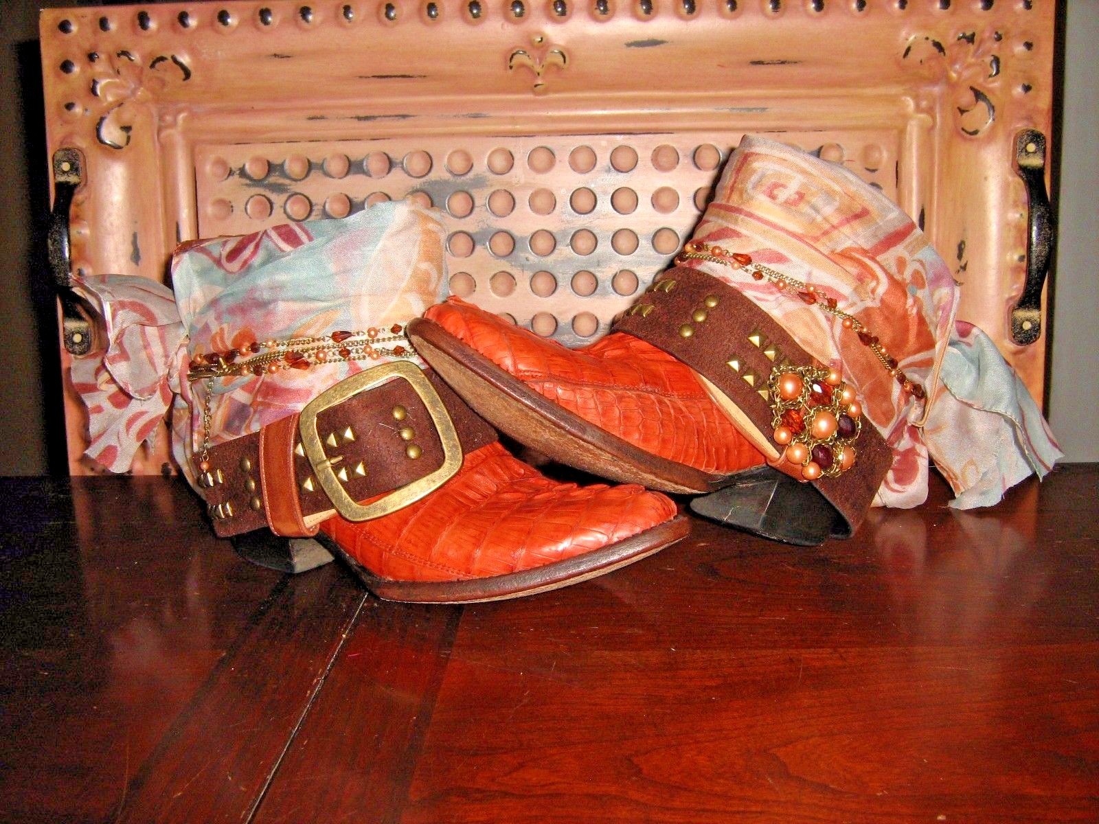 Upcycled Boots boho ankle gypsy cowboy embellished OOAK Custom made to ...