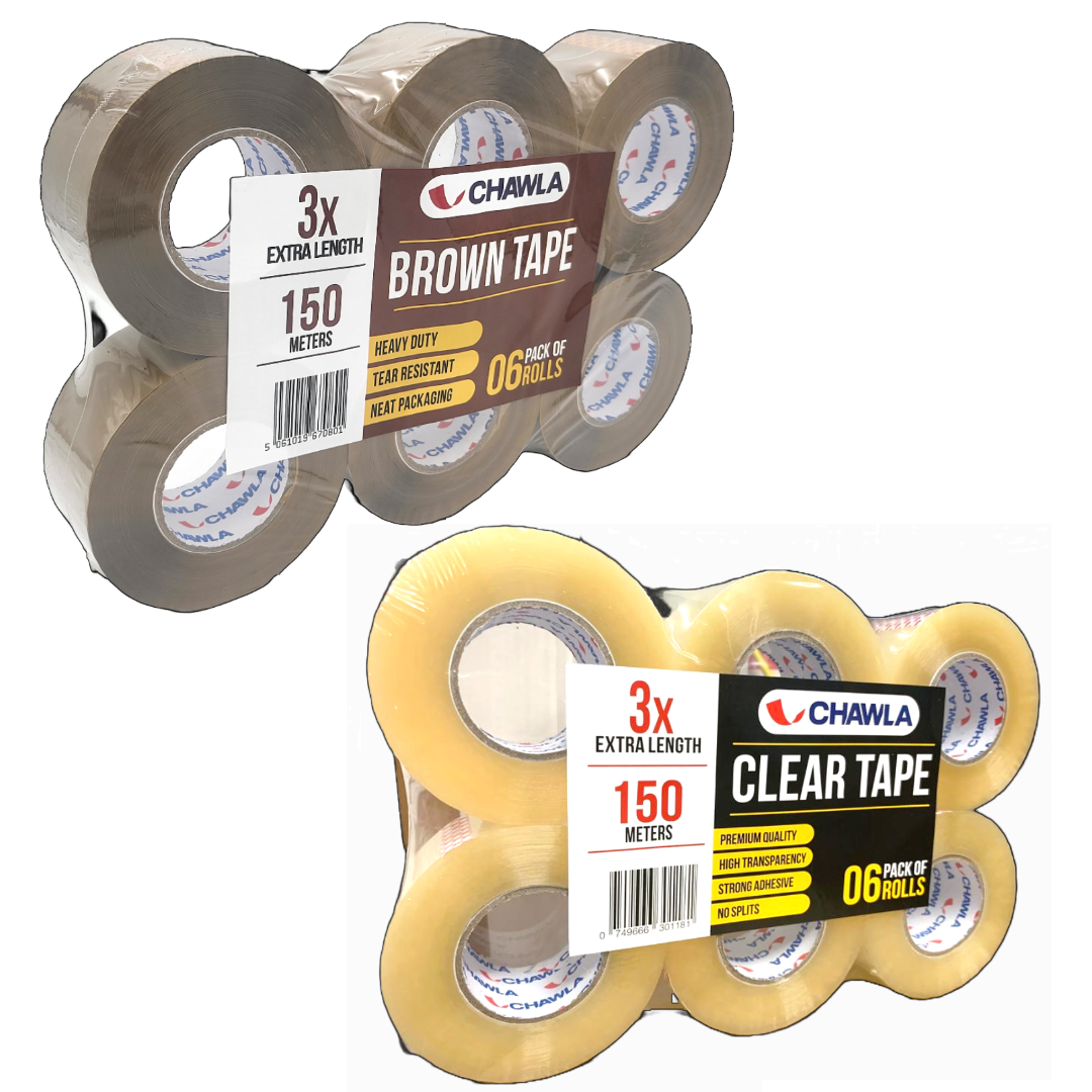 Packing Tapes Tape Rolls Extra Long Clear Strong parcels 48mm x 150m 3x ...