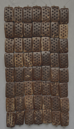 Lot of 7 Strands Carved Natural Coconut Shell Beads Lattice Design ...