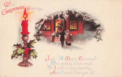 Postcard Christmas Greeting Caroling posted Fort Madison IA 1924 DB ...