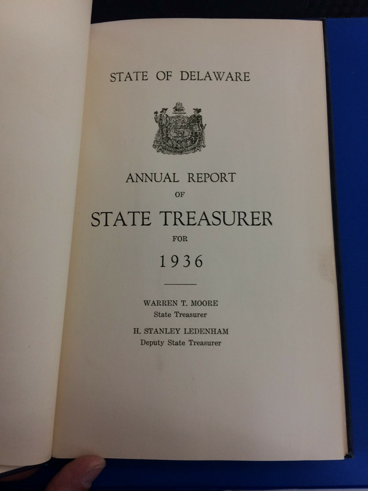 Book State Treasurer's Report Delaware 1935 1935 Annual Report FREE ...
