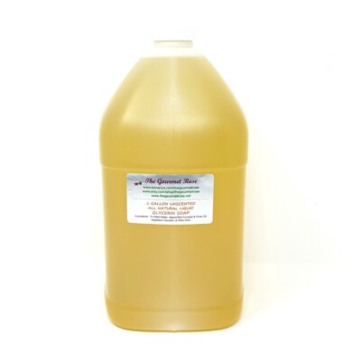 1 GALLON UNSCENTED LIQUID SOAP 100% All Natural Hand Shower Gel Bath ...