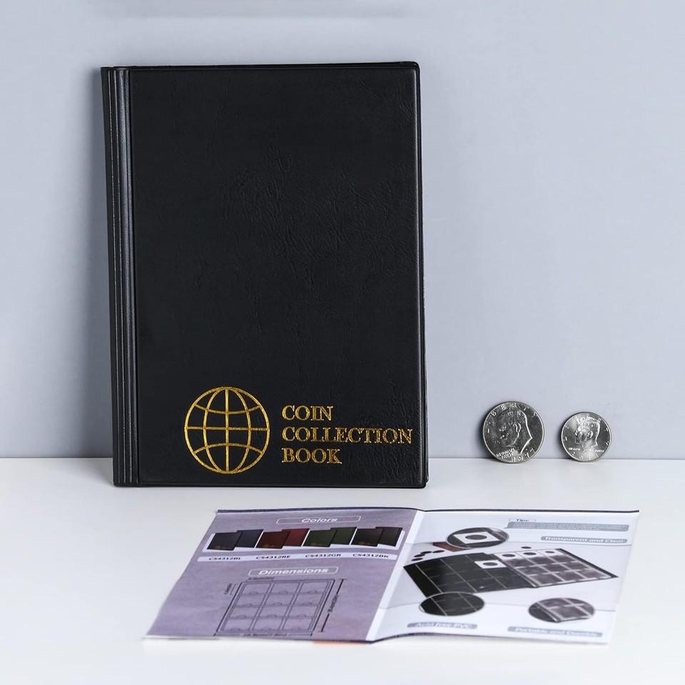 Coin Flip Holder Albums - 120 Pockets 2x2 Coin Flips Coin Storage Books ...