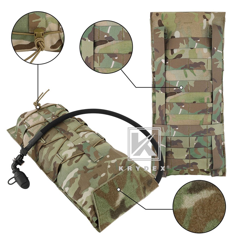 KRYDEX Tactical Vest Hydration Carrier Modular 3L Water Bladder MOLLE ...