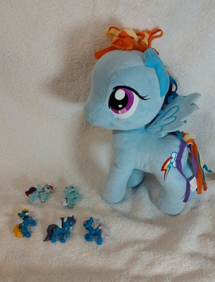 My Little Pony Plush Blue Rainbow With 5 Figurines Plush 12" x 8" | eBay