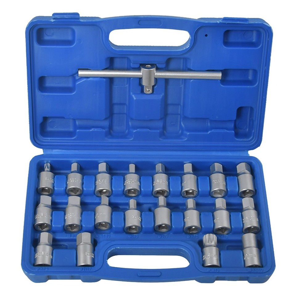 21Pcs Oil Drain Sump Plug Key Socket Set Kit Gearbox & Axel Removal ...