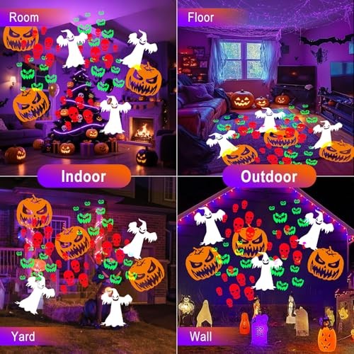 Upgraded Projector Lights Outdoor, Double Head Dynamic Projector ...