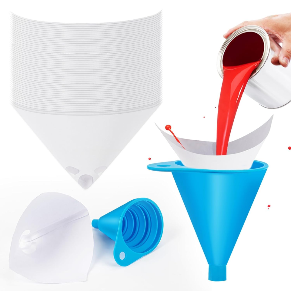 75 Paint Strainers Paper Cone - Paint Mixing Cup Strainer Fine Mesh ...
