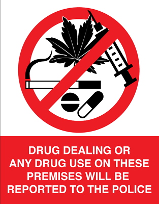 No Drugs Warning Sign