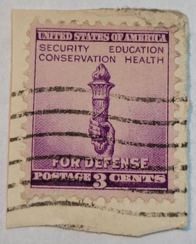 U.S. Postage Stamp ~ SEC./EDU./CONSV./Health -FOR DEFENSE ~3¢ Purple ...