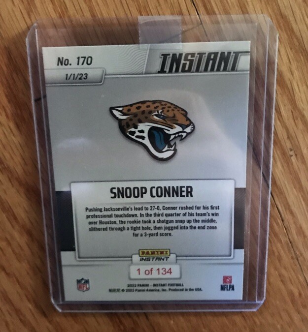 2022 Panini Instant NFL #170 RC SNOOP CONNOR SCORES FIRST NFL TD ...