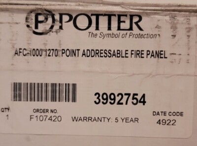 Potter AFC-1000 Fire Alarm Panel | eBay