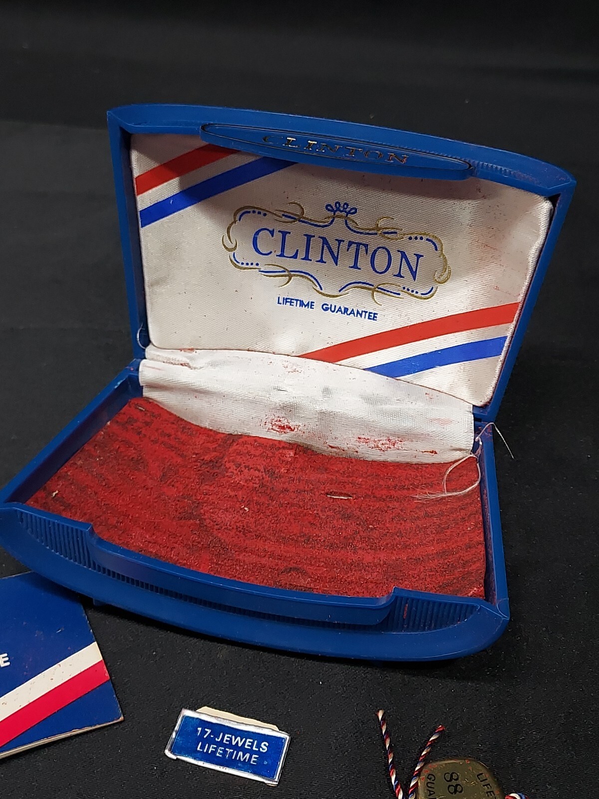 Old 1960s Clinton Shell Super X Motor Oil Dealer Pocket Watch Running ...