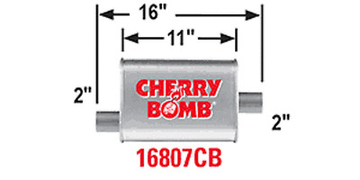 CHERRY BOMB 16807cb MUFFLER 2 inch OVAL OFFSET/CENTER STEEL REVERSE ...