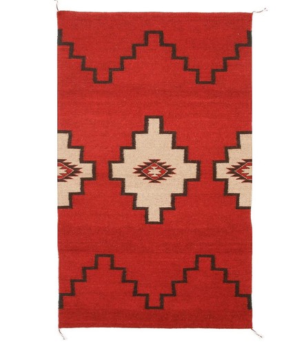 Red Navajo Wool Rug Southwest Style Mexican Native American Tribal Rug ...