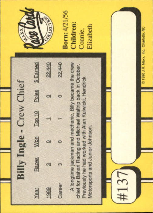 1990 Maxx Glossy #137 Bill Ingle ERR | eBay