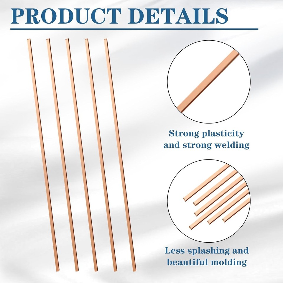 40 Sticks Brazing Rods AWS Bcup-5 15% Silver Solder Phos Copper Brazing ...