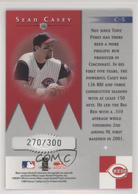 2001 Donruss Class Of 2001 Crusade /300 Sean Casey #C-5 | eBay