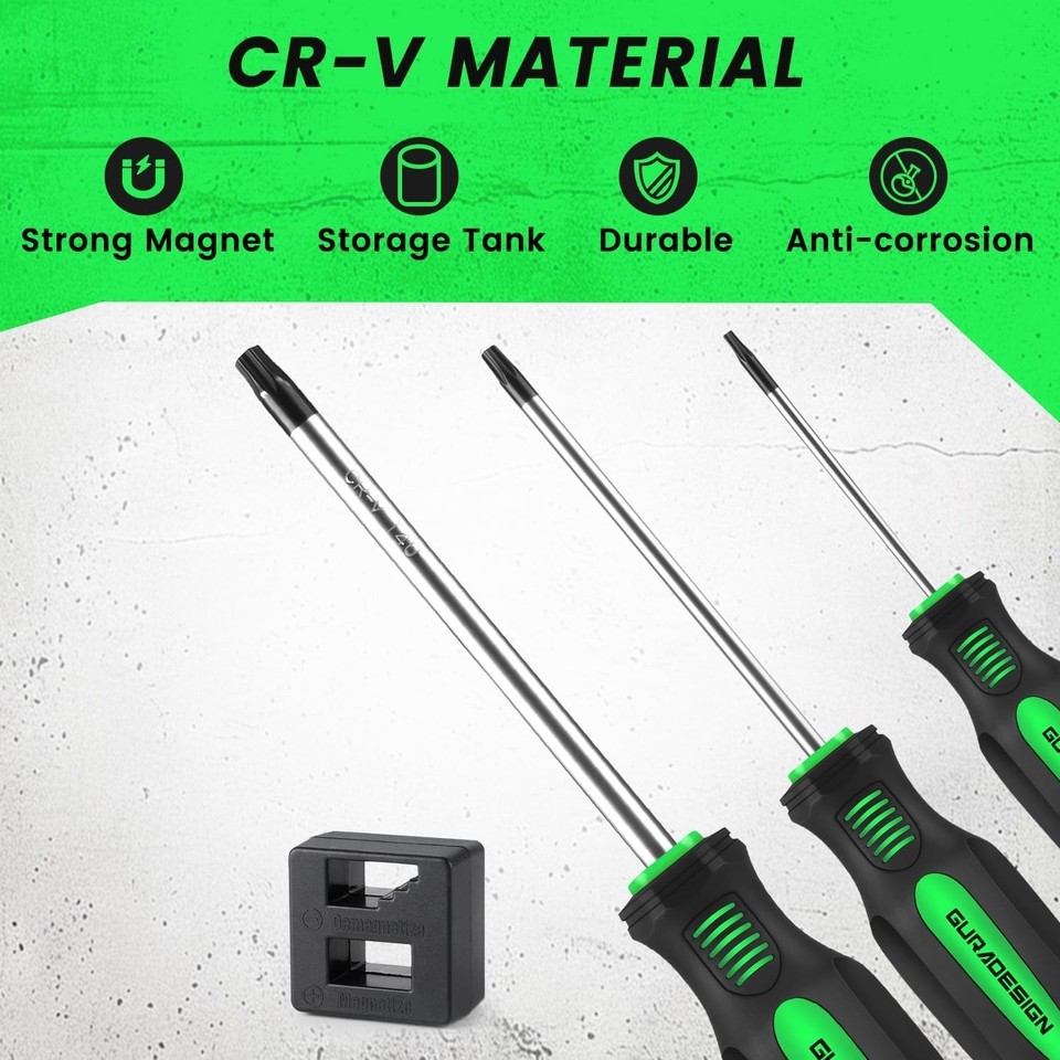 13 Pieces Magnetic Torx Screwdriver Set, T5 to T40 Star Screwdrivers ...