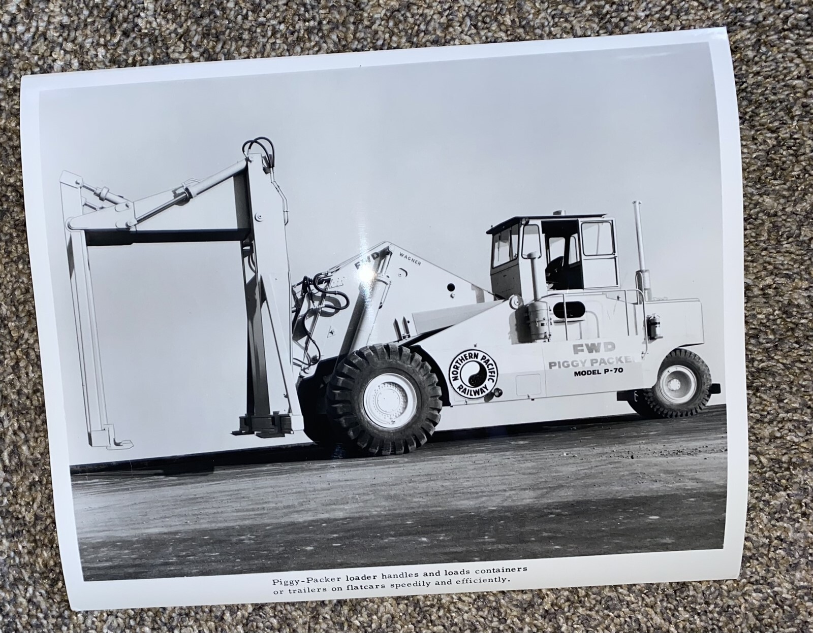 Northern Pacific Railroad Vintage Photo Piggy Packer container loader ...