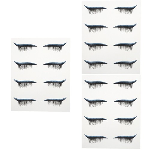 3 Pieces Fake Eyelashes on Eyeliner Stickers Makeup Miss Stencil | eBay