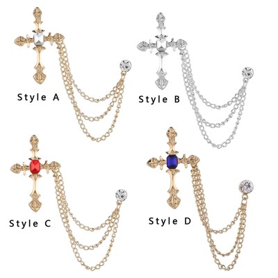 Brooch Lapel Pin Chain Charm Husband Gift Tassel Chains Brooch Hanging ...