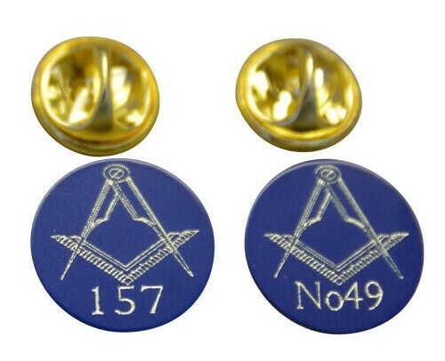 MASONIC LAPEL PIN BADGES / TIE PINS GIFT OWN PERSONALISED LODGE NO 5 10 ...