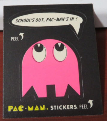 NS141 1980 FLEER PAC MAN STICKER #26 SCHOOLS OUT PACM MAN IS IN | eBay