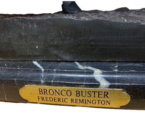 Frederic Remington Bronze Sculpture, Bronco Buster, Marble base Signed ...